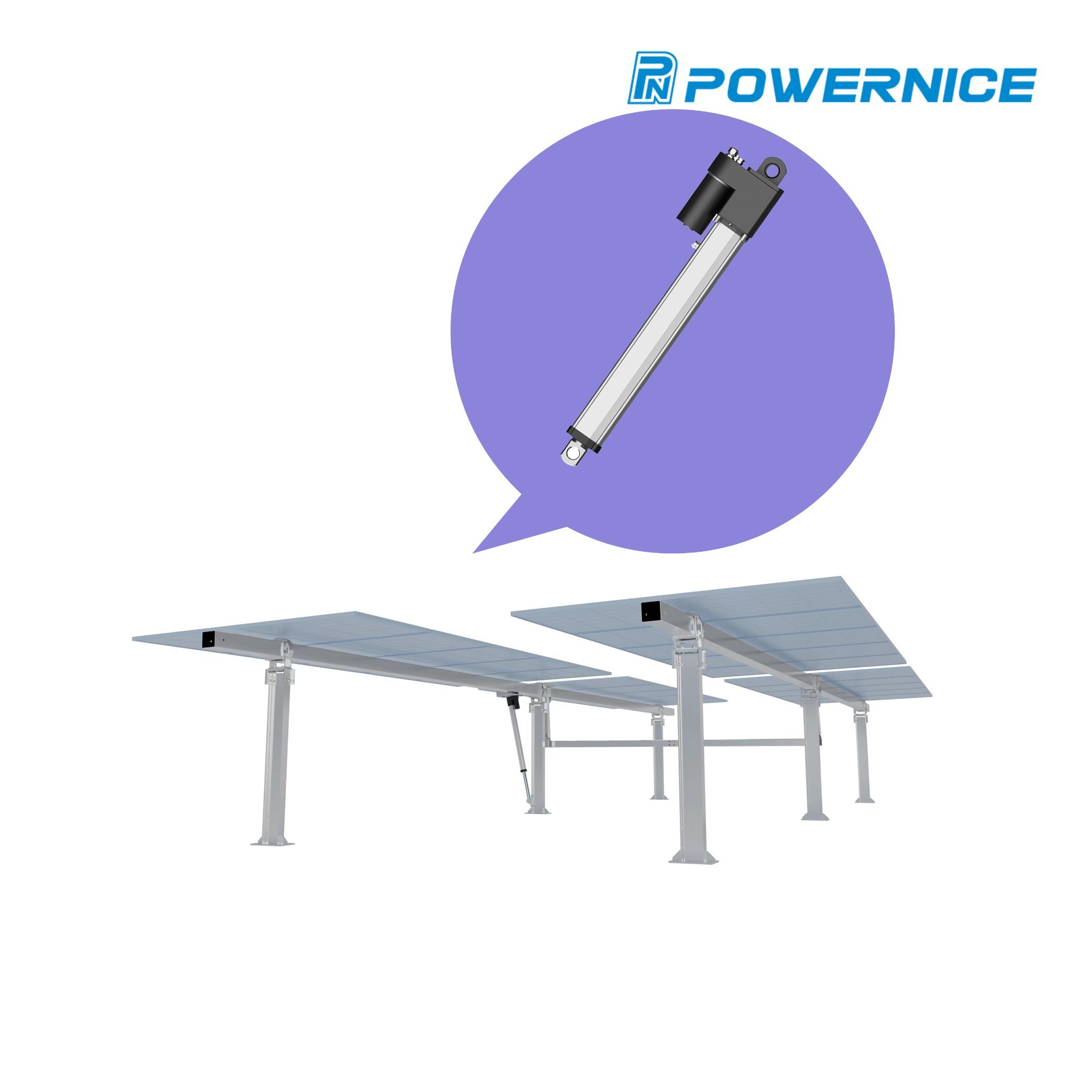 Rooftop Pv 24v Dc Motor Long Service Life Solar Tracker Linear Actuator ...